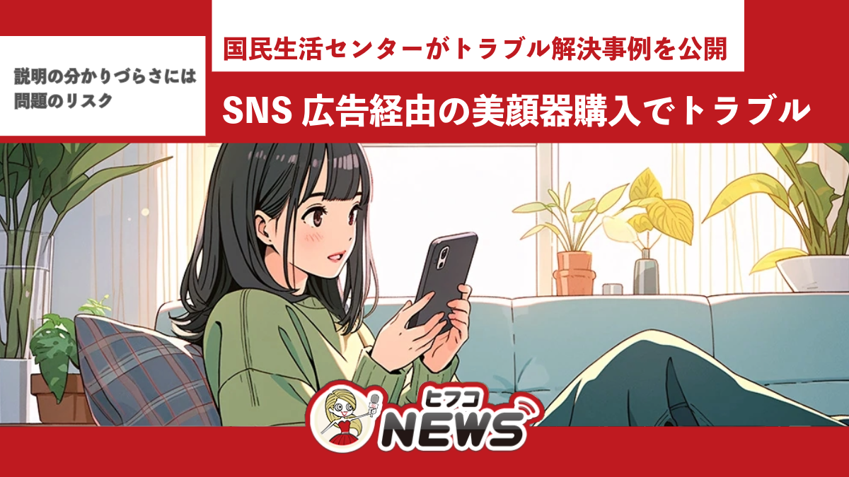 SNS広告経由の美顔器購入でトラブル、説明の分かりづらさには問題のリスク、国民生活センターがトラブル解決事例を公開 | ヒフコNEWS